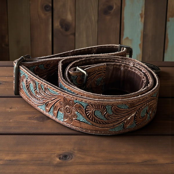 Dottie Adjustable Tooled Leather Western Bag Strap (34" to 60") · Ranch ...