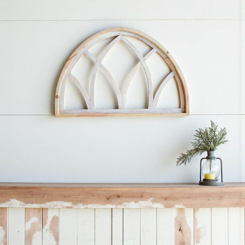 Farmhouse Half Moon Wooden Wall Window Wood Window Frame · Ranch Junkie LLC