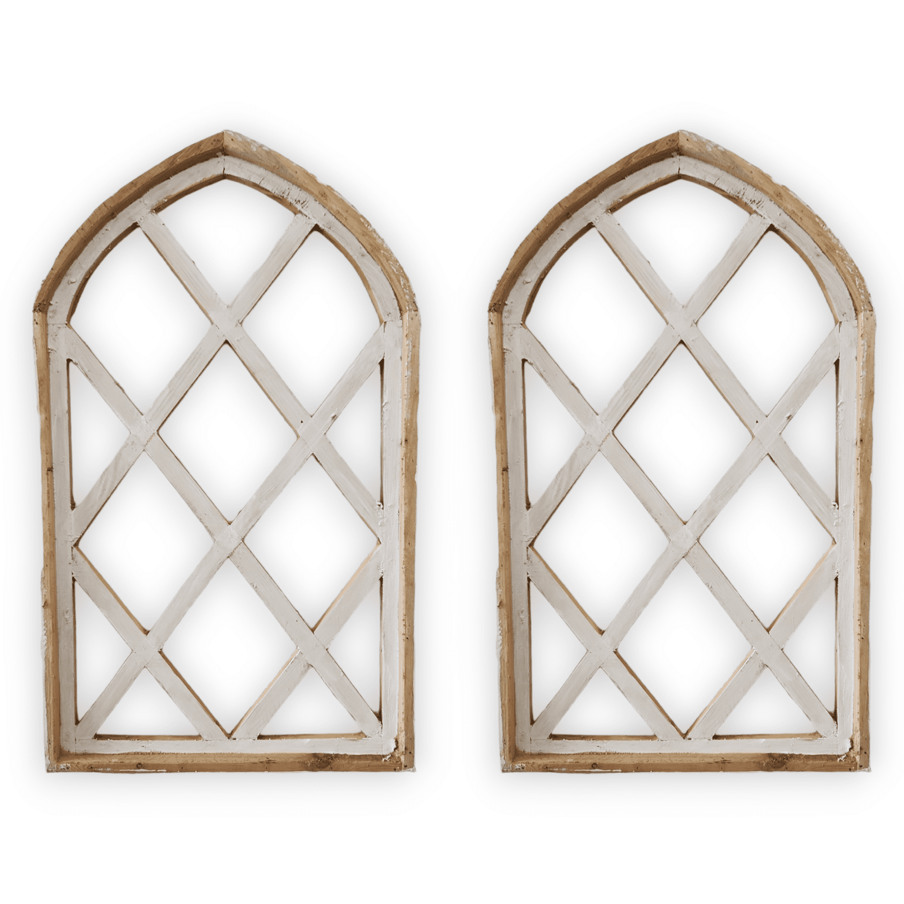 Farmhouse Wooden Wall Window Arch Wood Window - Lattice Gardens Antique ...